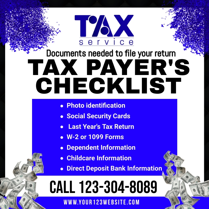Tax Pay checklist flyer Template | PosterMyWall