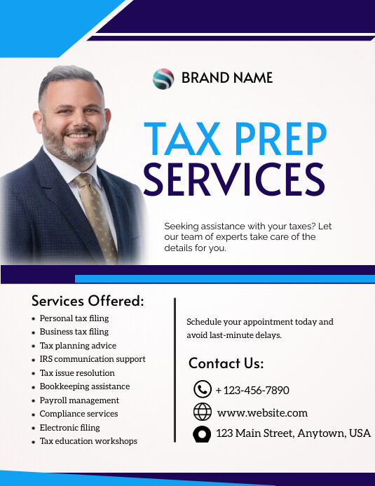 Tax Prep Flyer Template | PosterMyWall