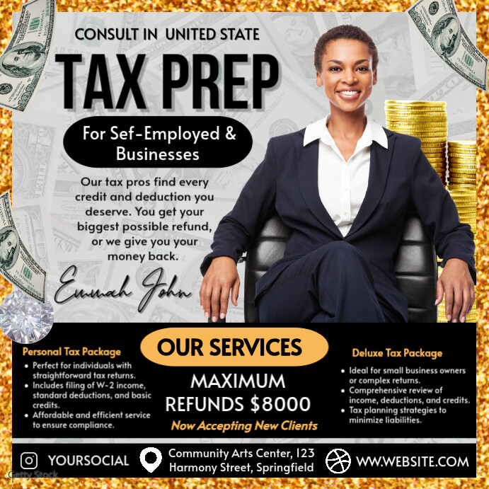 Tax Prep Flyer Tax Preparation Template | PosterMyWall