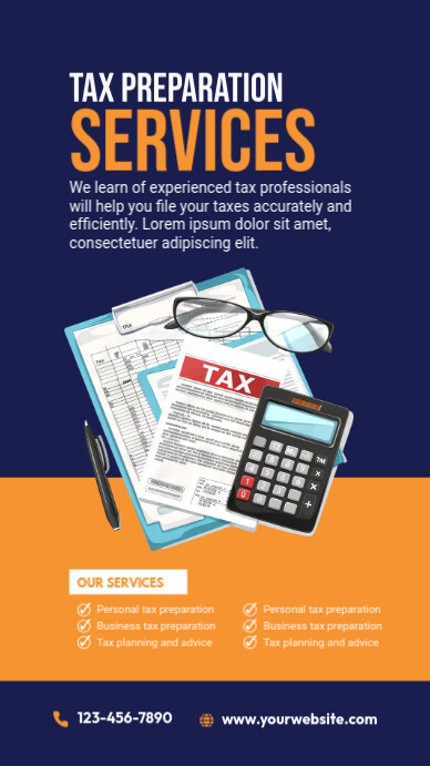 Plantilla de Tax prep Service Ad Template | PosterMyWall
