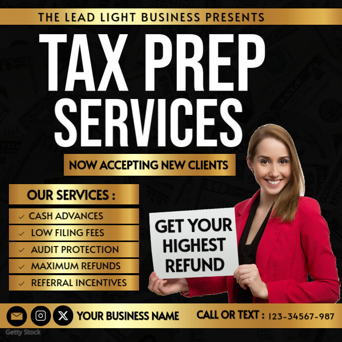 Tax Prep Service Flyer Template | PosterMyWall