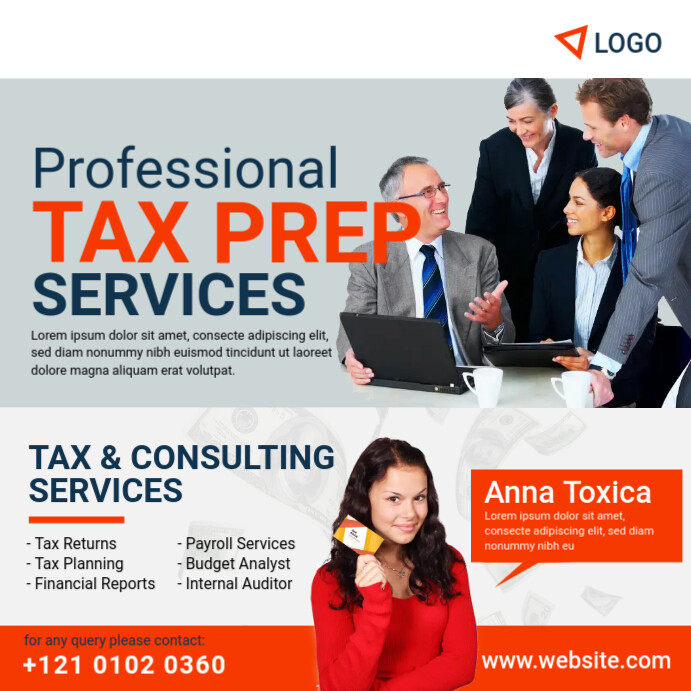 Tax Prep Services Ad Template | PosterMyWall