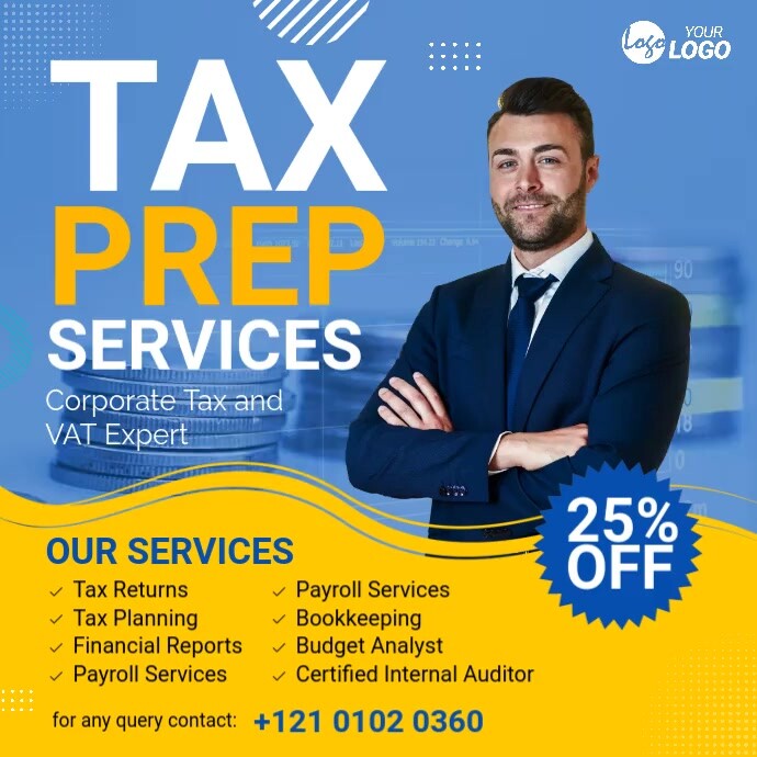 Tax Prep Services Ad Template | PosterMyWall