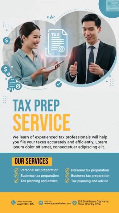 Tax Prep Services Template | PosterMyWall