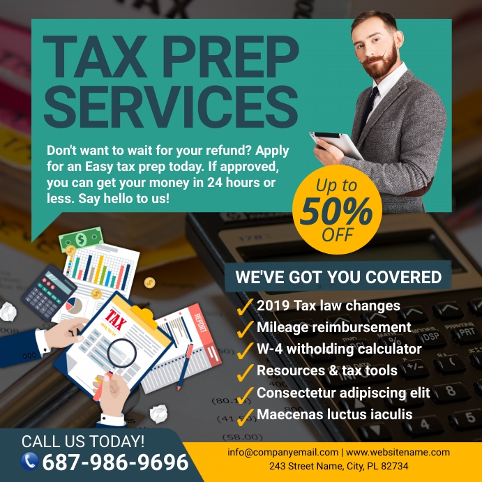 Tax Prep Services Template | PosterMyWall