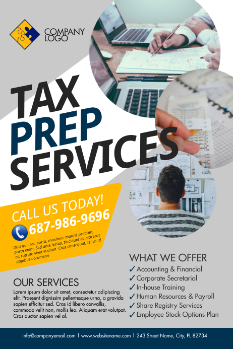 Tax Prep Services Poster Template | PosterMyWall