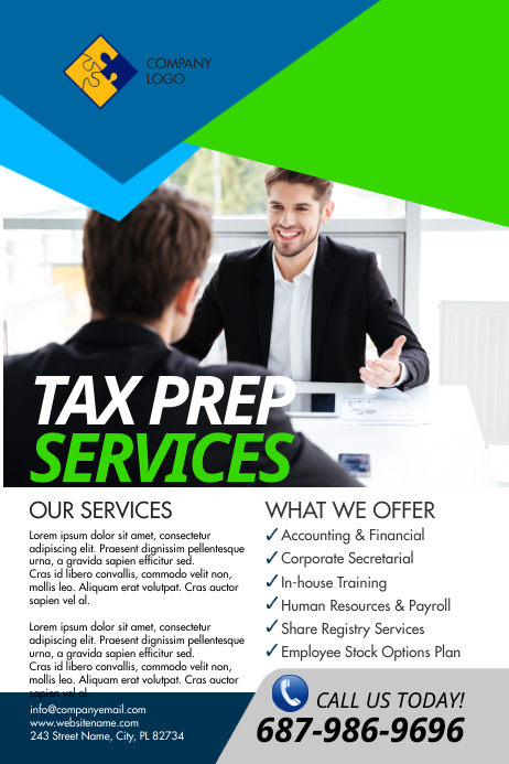 Plantilla de Tax Prep Services Poster | PosterMyWall