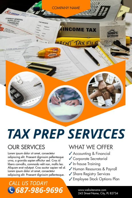 Tax Prep Services Poster Template | PosterMyWall