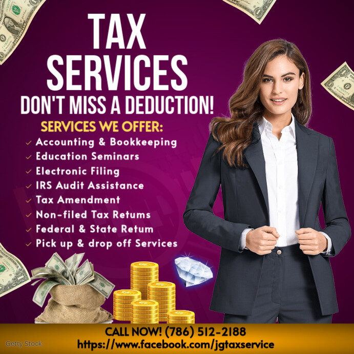 Tax Prep Services Tax Agency Template | PosterMyWall