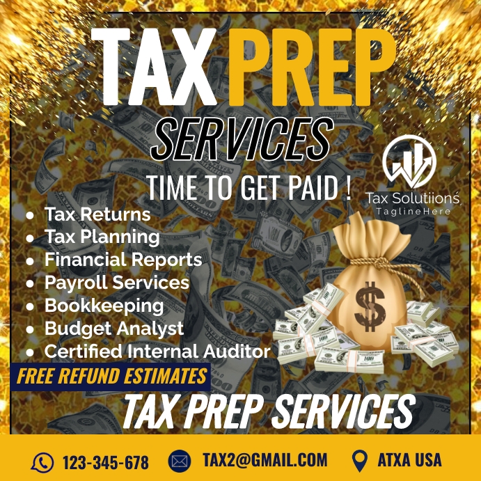 tax preparation agent service poster ad, inco Template | PosterMyWall