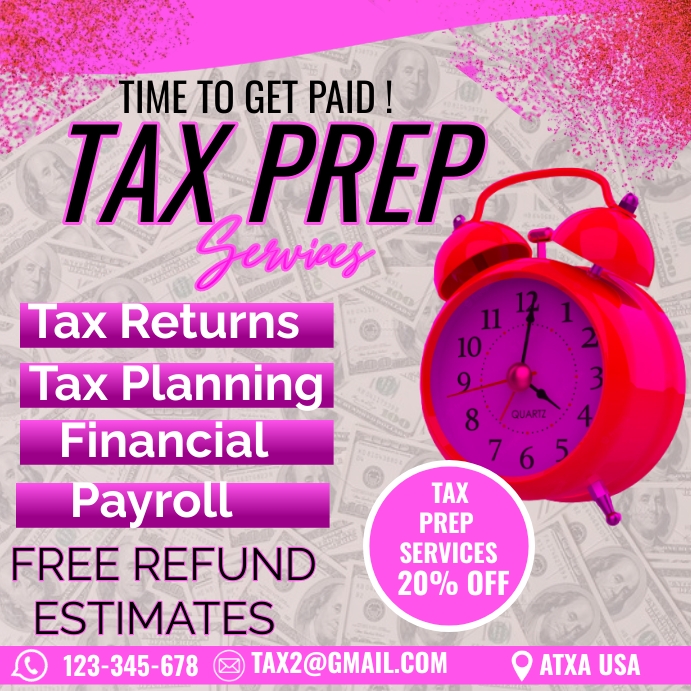 tax preparation agent service poster ad, inco Template | PosterMyWall