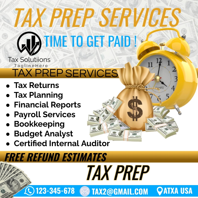 tax preparation agent service poster ad, inco Template | PosterMyWall