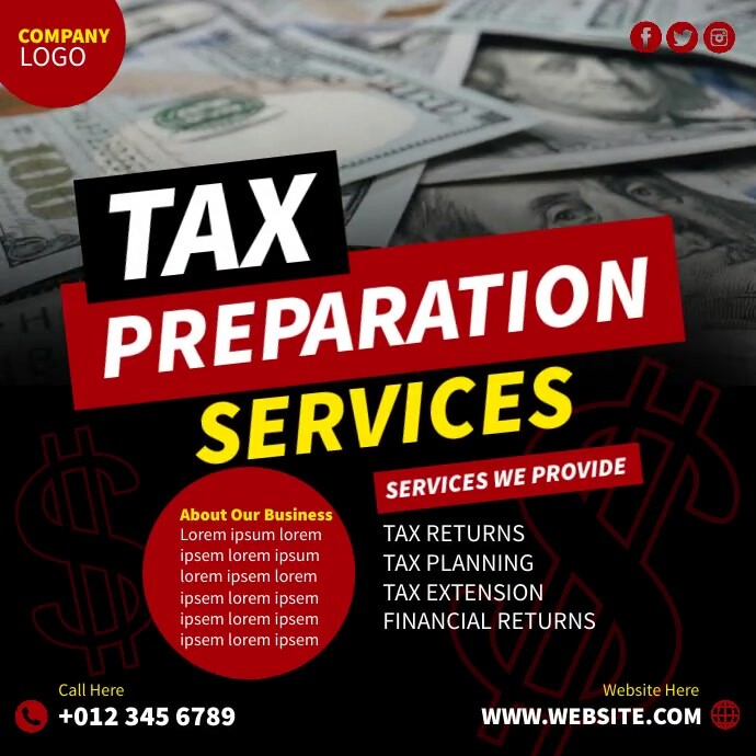 Tax Preparation Service Template | PosterMyWall