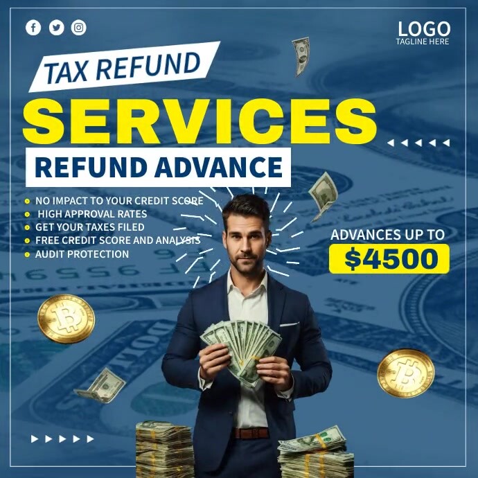 Tax Refund Services Template | PosterMyWall