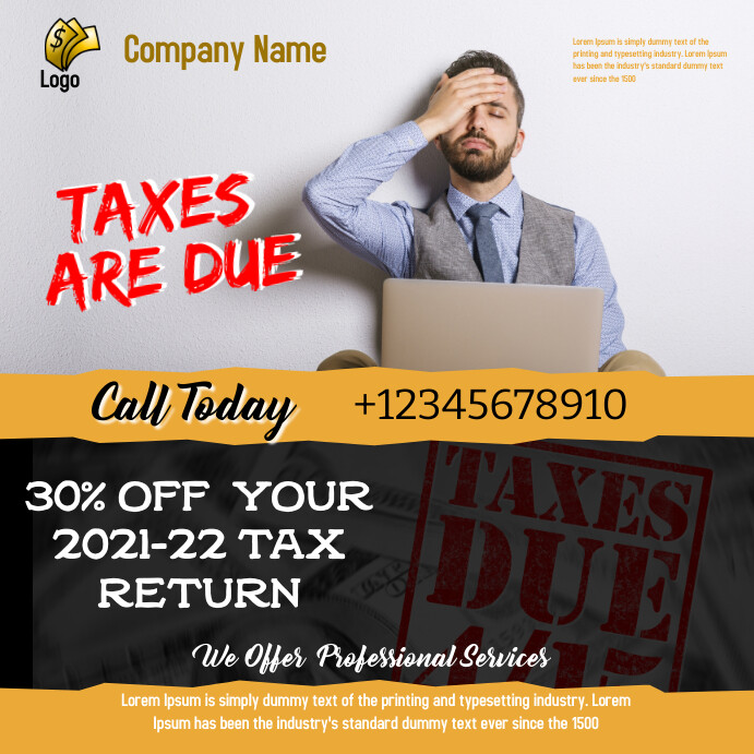 Tax Return Template | PosterMyWall