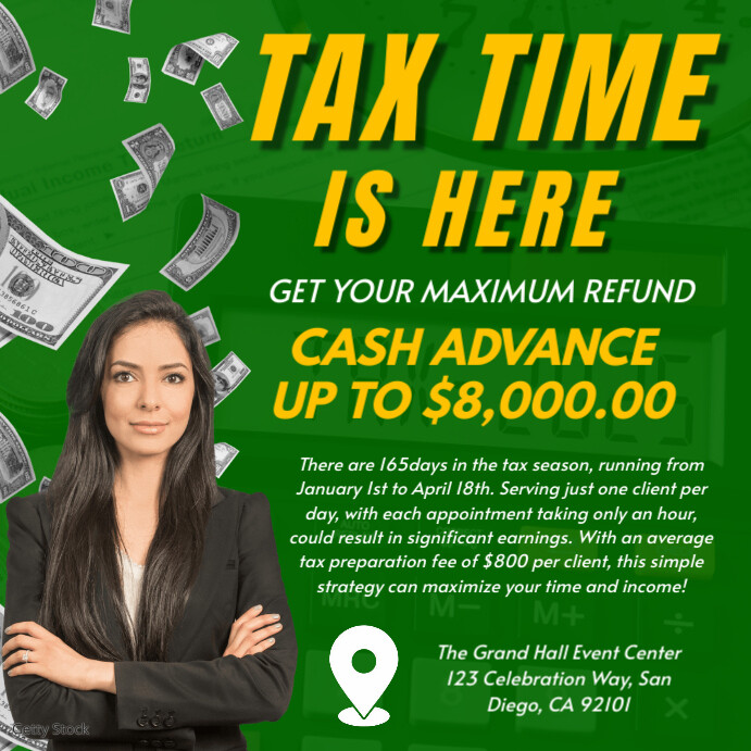 Tax Time Is Here Template | PosterMyWall