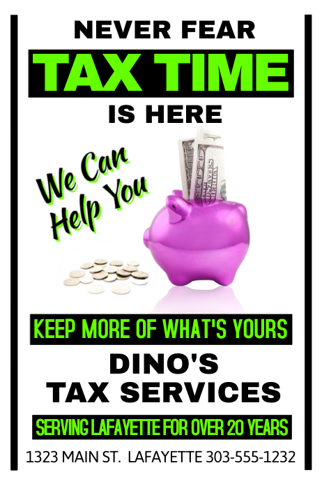 Tax Time Template | PosterMyWall