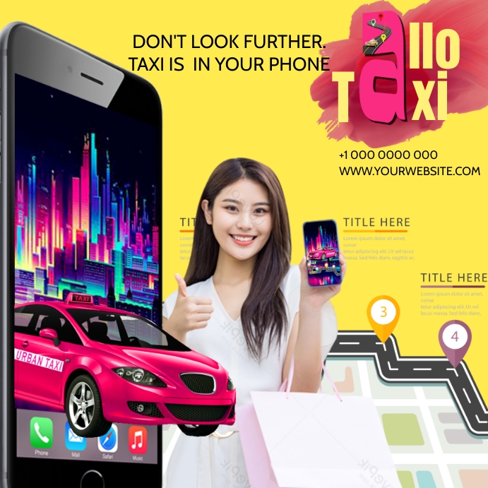 taxi application business flyer template | PosterMyWall