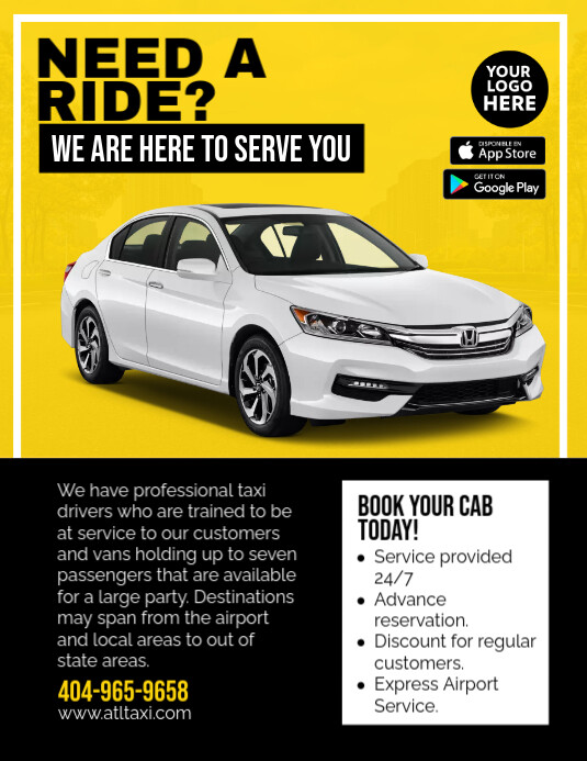 Taxi Flyer - Rent A Car template | PosterMyWall