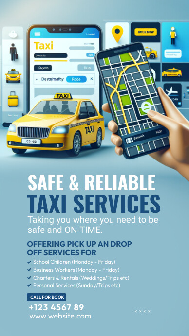 Plantilla de Taxi Service Ad | PosterMyWall