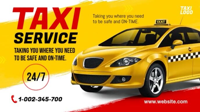 Plantilla de Taxi Service Banner ad | PosterMyWall