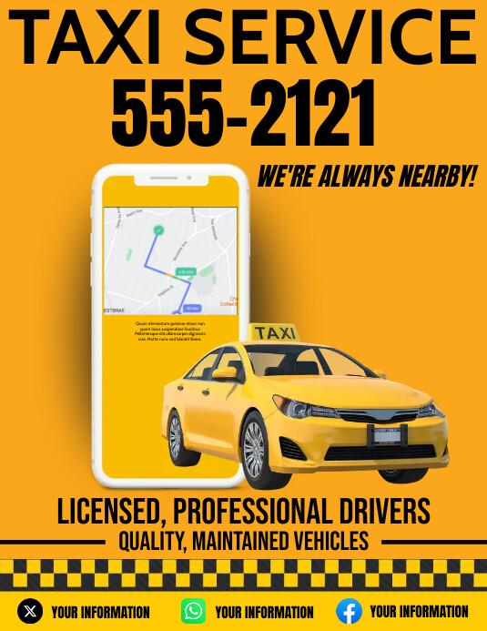 TAXI SERVICE Template | PosterMyWall