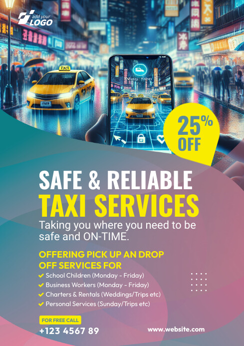 Taxi service Flyer Template | PosterMyWall