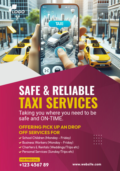 Taxi Service Flyer Template | PosterMyWall
