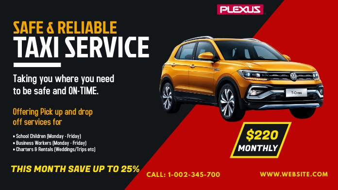 Plantilla de Taxi Services Ad Twitter Post | PosterMyWall