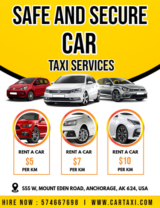 Taxi services flyer Template | PosterMyWall