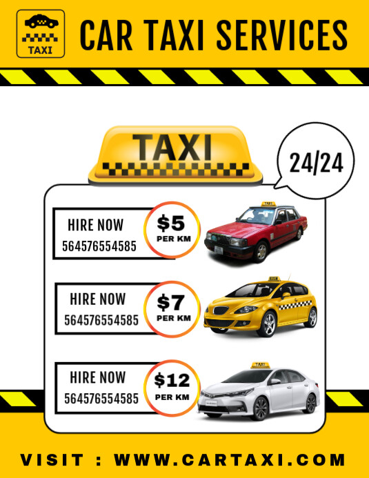 Taxi services flyer Template | PosterMyWall