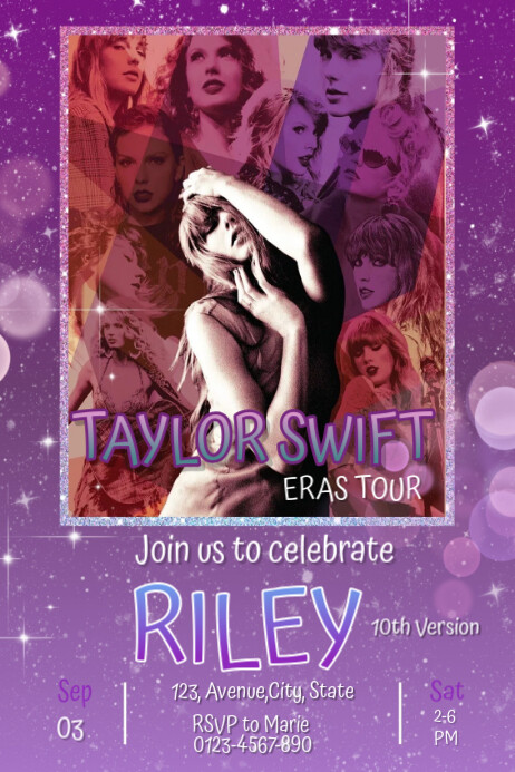 Taylor Swift invitation Template | PosterMyWall