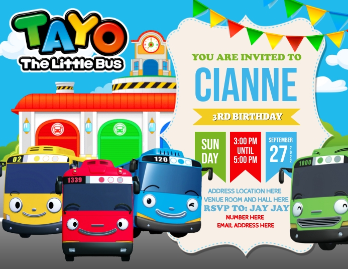 Tayo the little bus Template | PosterMyWall
