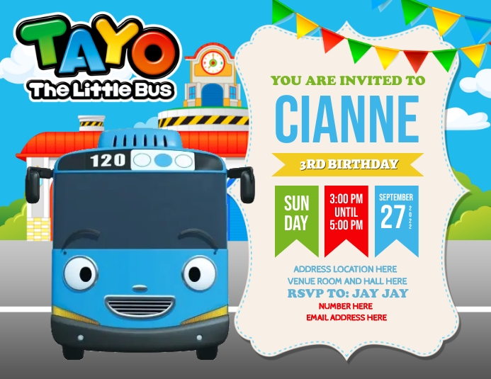 Tayo the little bus Template | PosterMyWall