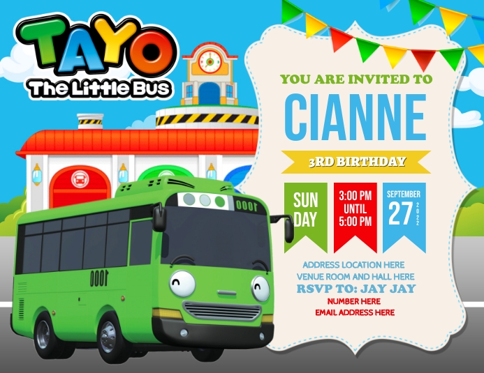 Tayo the little bus Template | PosterMyWall