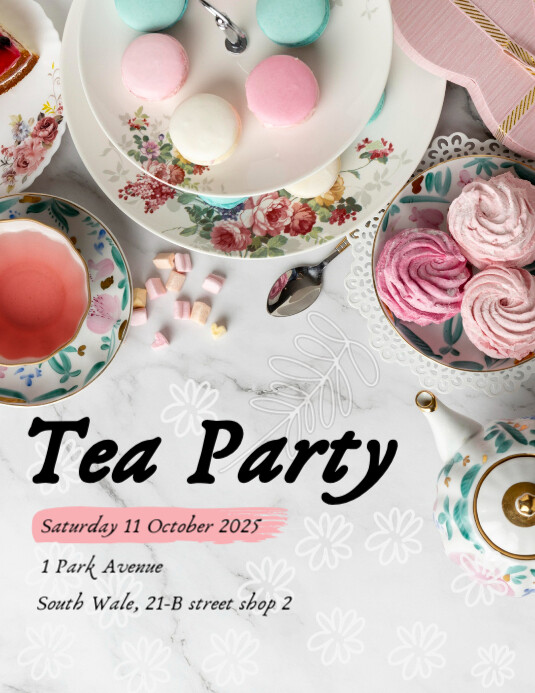 Tea Party Flyer Design Templat | PosterMyWall