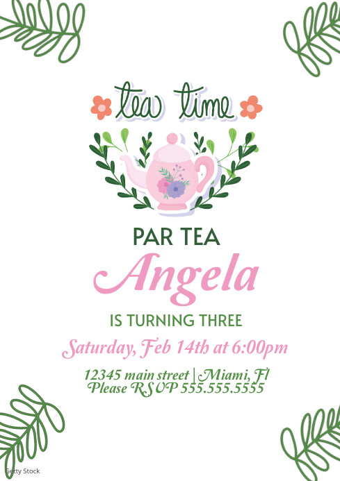 Tea Time Party Invitation Template | PosterMyWall