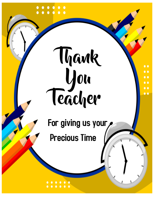teacher's day appreciation, thankfulness Template | PosterMyWall