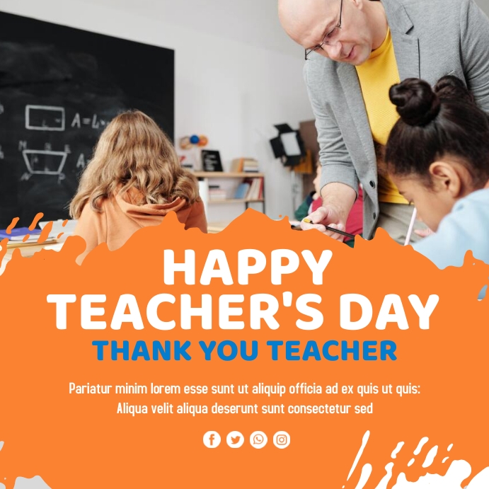 Teacher's day instagram post design Template | PosterMyWall