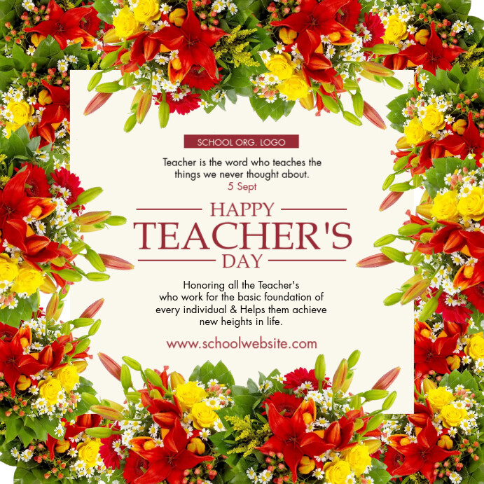 Teacher's Day Post Template | PosterMyWall