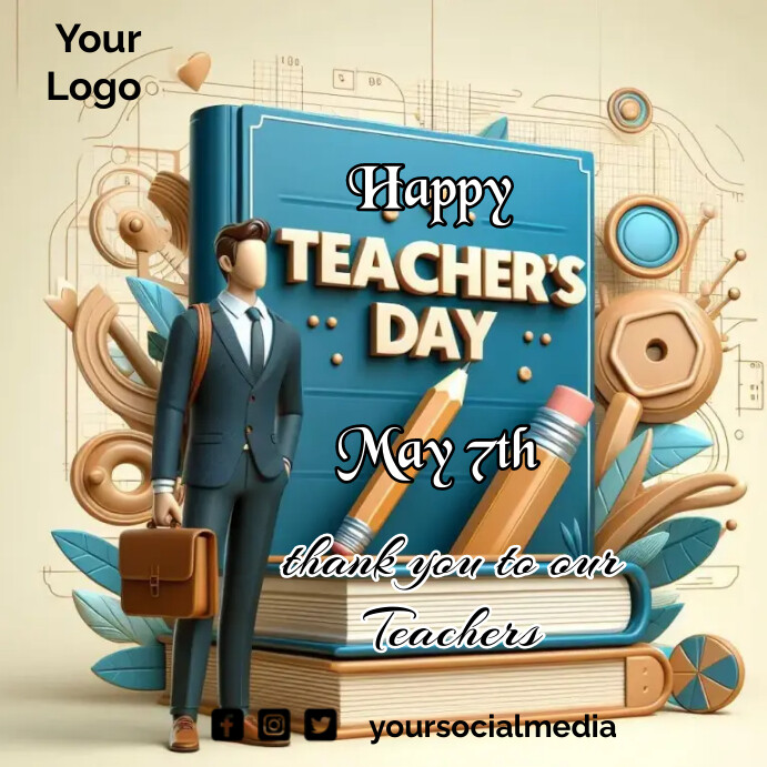 Teacher's Day Poster Template | PosterMyWall