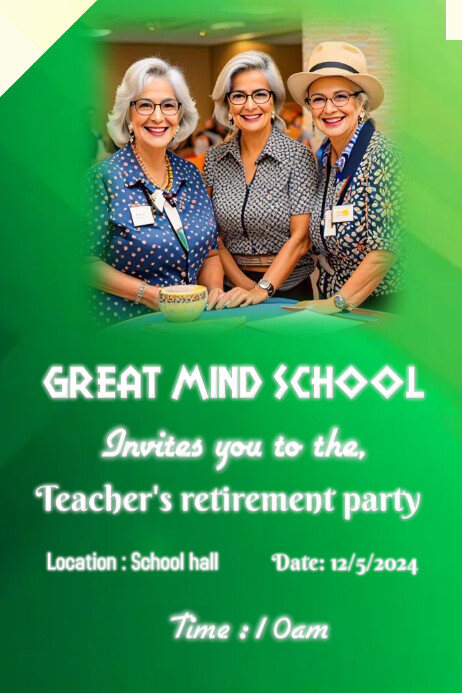 Teacher's retirement invitation template | PosterMyWall