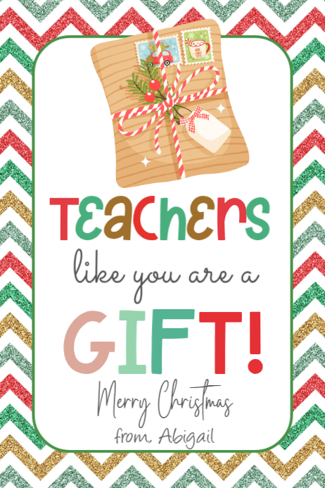 Teacher Christmas Gift Tag Template | PosterMyWall