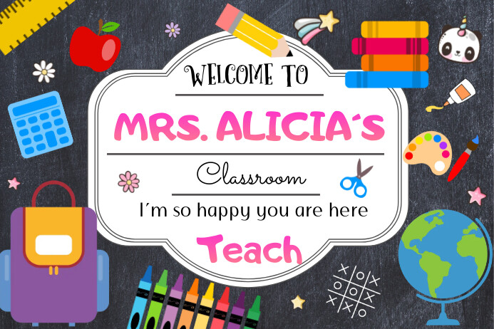 teacher classroom sign template | PosterMyWall
