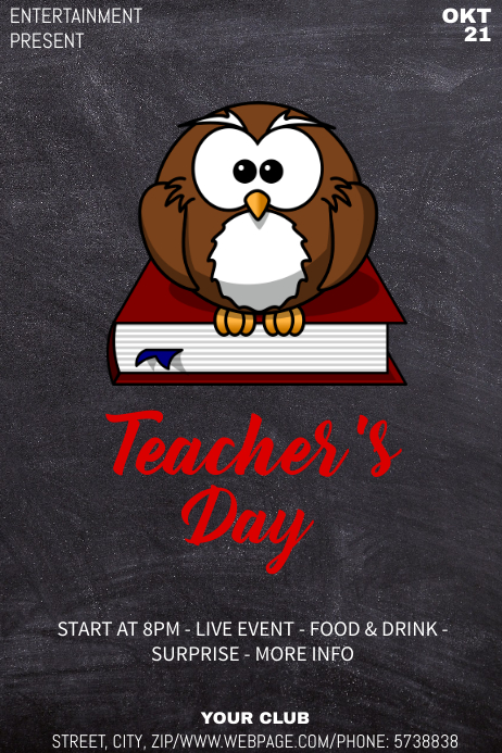 Teacher day event flyer template | PosterMyWall