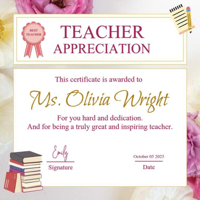 Copy of teacher day teacher appreciation card | PosterMyWall