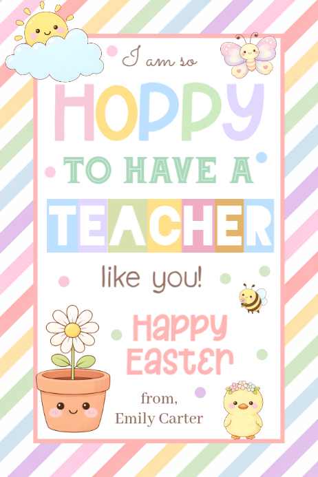 Teacher Easter Gift Tag Template | PosterMyWall