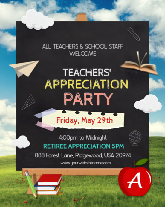 Teachers Appreciation Party Flyer | Teacher & Staff Appreciation Event ...