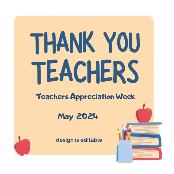 Teachers appreciation week Instagram post tem Template | PosterMyWall