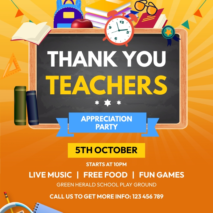 Teachers Day Party, Teachers day wish Template | PosterMyWall